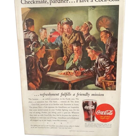 Coca Cola | Art | Vintage 945 Coca Cola Checkmate Pardner Ad ...
